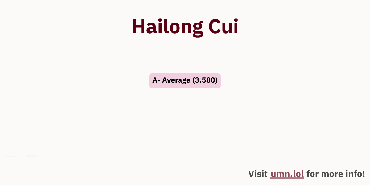 Hailong Cui | GopherGrades