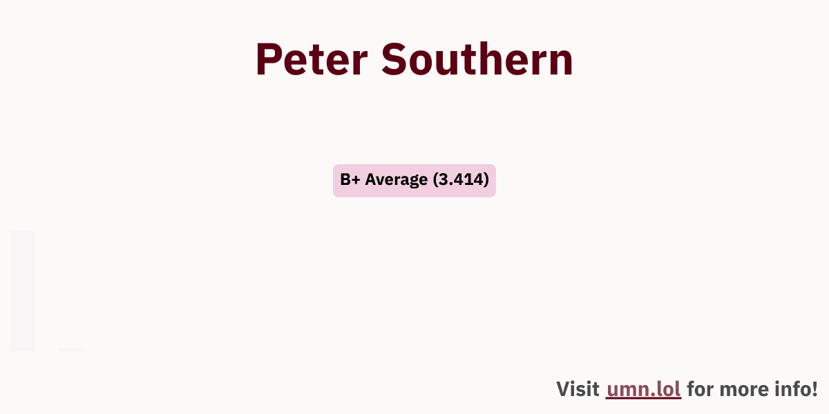 Peter Southern | GopherGrades