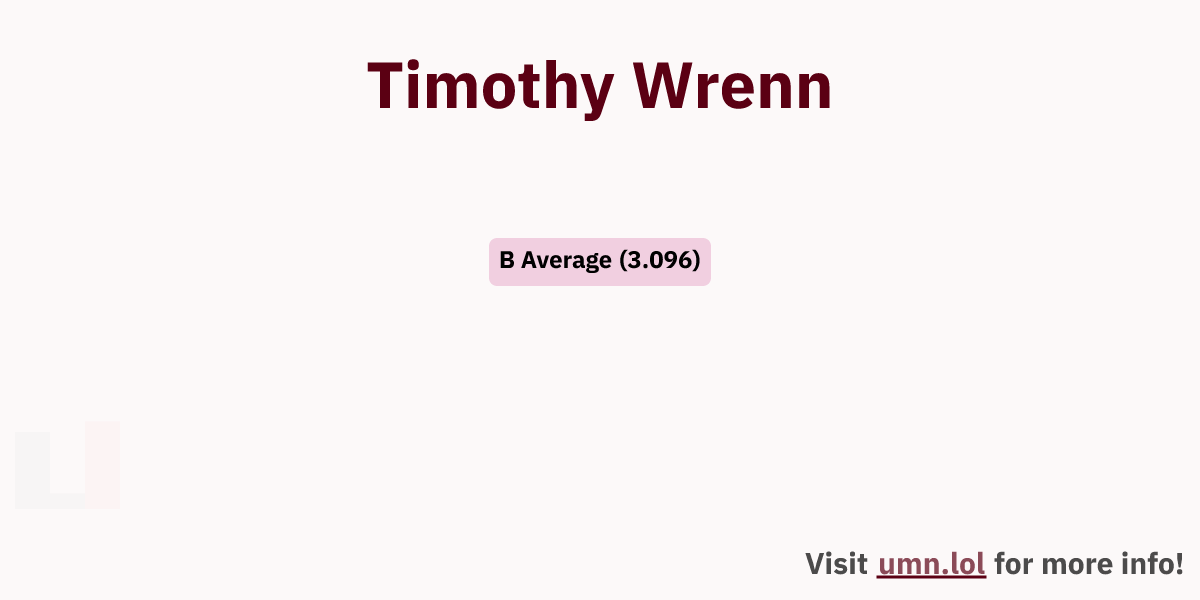 Timothy Wrenn | GopherGrades
